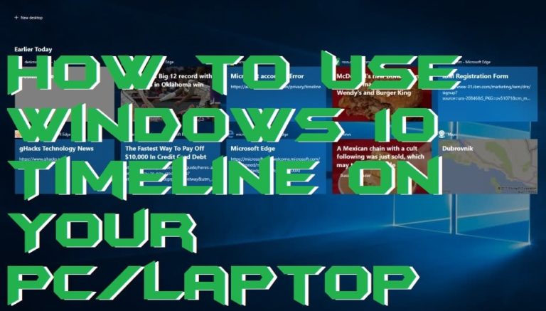 How to Use Windows 10 Timeline on Your PC/Laptop - Crazy Tech Tricks