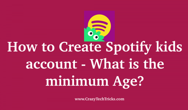 How to Create Spotify kids Account - What is the minimum Age? - Crazy ...