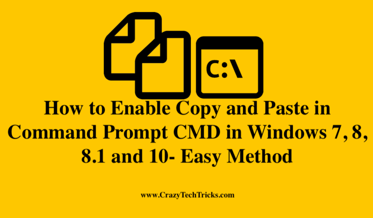 How To Enable Copy Paste In Command Prompt In Windows 10 8 1 Ctrl 