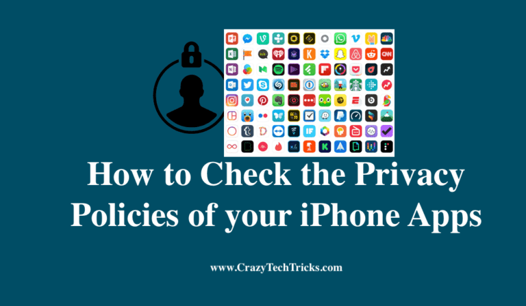How to Check the Privacy Policies of your iPhone Apps - Crazy Tech Tricks