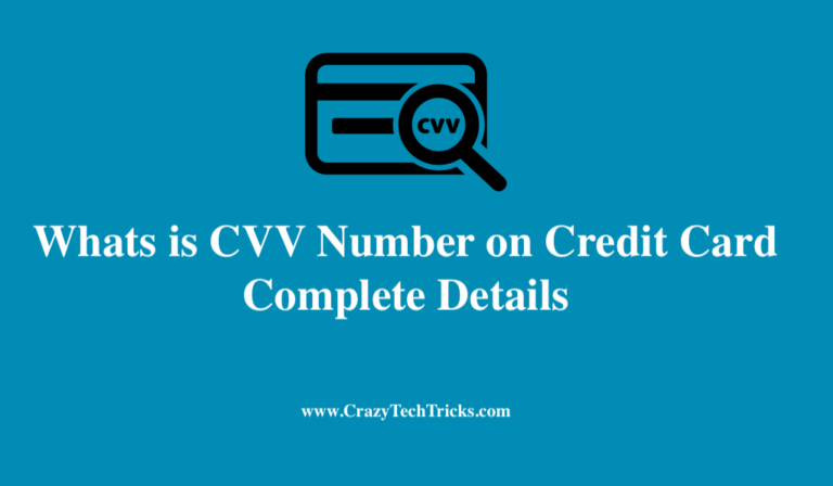 Whats is CVV Number on Credit Card - Complete Details - Crazy Tech Tricks