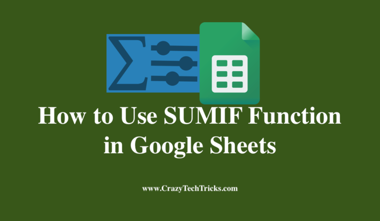 How to Use SUMIF Function in Google Sheets - SUMIF Tips and Tricks ...